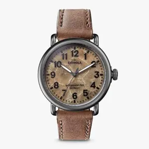 Shinola 41mm Runwell Watch With Petoskey Stone Dial - Yellow