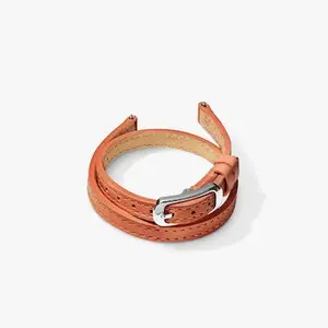 Shinola 8mm Double Wrap Leather Watch Strap - Orange
