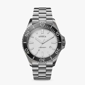 Shinola Automatic Titanium Bracelet Watch 43mm - White