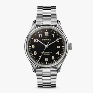 Shinola The Vinton 38mm Stainless Steel Watch - Black