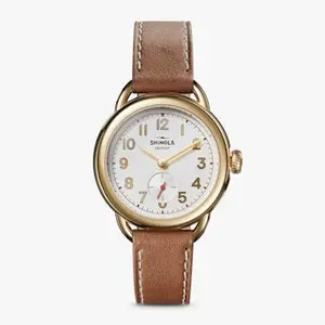 Shinola Watch With Leather Strap - Silver