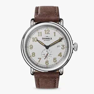 Shinola The Station Agent Automatic 45mm Strap Watch - White