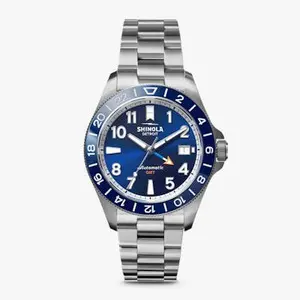 Shinola Automatic Gmt 40mm Stainless Steel Strap Watch - Black