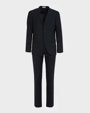 Boglioli Solid Wool Suit - Black