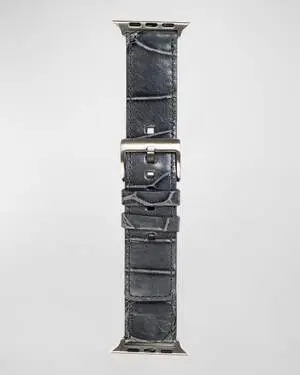 ABAS Classic Alligator Apple Watch Band - Black
