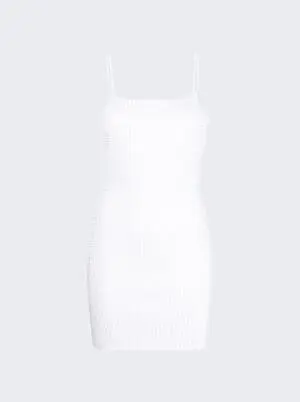 Alexander Wang Clear Crystal Rib Mini Dress - White