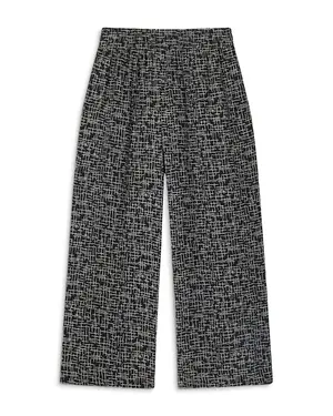 Whistles Petite Woven Grid Crop Trousers