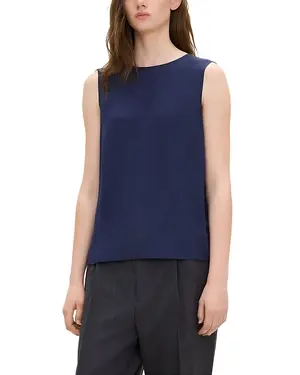 Theory Silk Sleeveless Tank - Midnight Navy