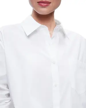 Alice + Olivia Cropped Button-down Shirt