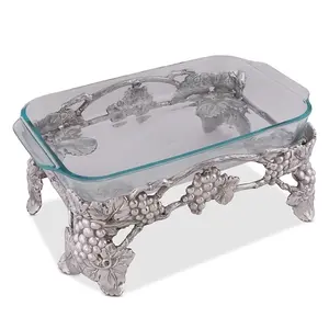 VAGABOND HOUSE Elevated Grape 3-quart Pyrex Holder - Silver
