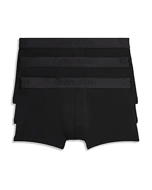 Calvin Klein Stretch Low Rise Trunks, Pack Of 3 Black