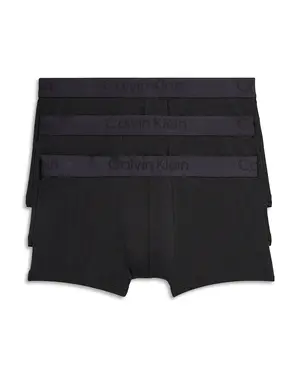 Calvin Klein Stretch Low Rise Trunks, Pack Of 3 - Black/black