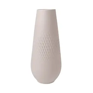 VILLEROY & BOCH Manufacture Collier Carre Vase, Tall - Beige