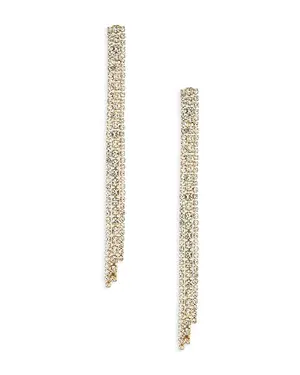 Ettika Cubic Zirconia Linear Drop Earrings - Gold
