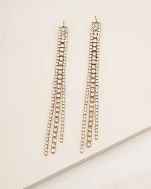 Ettika Cubic Zirconia Linear Drop Earrings