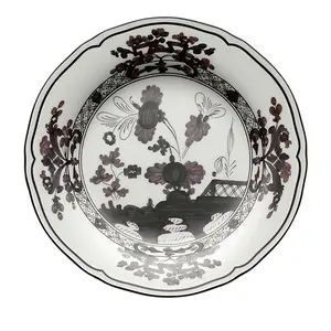 GINORI 1735 Oriente Italiano Flat Bread Plate - Gray