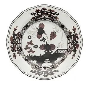 GINORI 1735 Oriente Italiano Flat Dinner Plate Gray