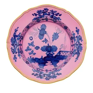 GINORI 1735 Oriente Italiano Flat Dinner Plate - Pink/blue