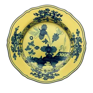 GINORI 1735 Oriente Italiano Flat Dinner Plate - Yellow