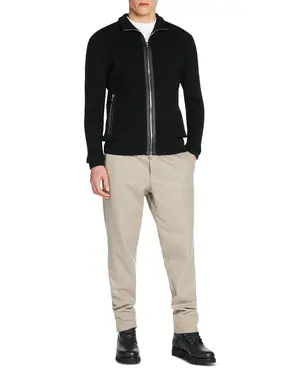 Moncler Zip-up Jacket With Leather Trim