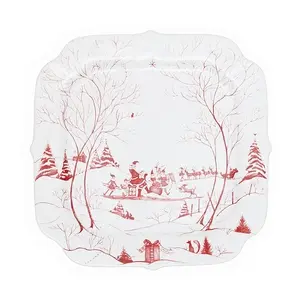JULISKA Country Estate Winter Frolic Santa's Cookie Tray, Naughty & Nice List - Ruby