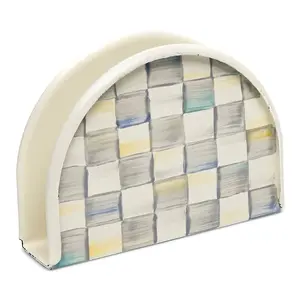 MACKENZIE-CHILDS Sterling Check Enamel Napkin Holder - Multi