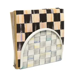 MACKENZIE-CHILDS Sterling Check Enamel Napkin Holder