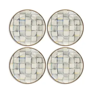 MACKENZIE-CHILDS Sterling Check Enamel Appetizer Plates, Set Of 4 - Multi