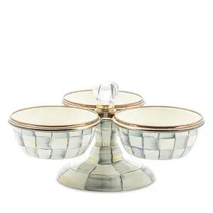 MACKENZIE-CHILDS Sterling Check Enamel Triplicity