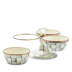 MACKENZIE-CHILDS Sterling Check Enamel Triplicity