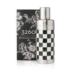 MACKENZIE-CHILDS Courtly Check Cocktail Shaker - Black/white
