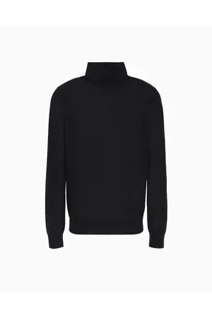 Giorgio Armani Cashmere And Silk Rollneck Jumper - Black