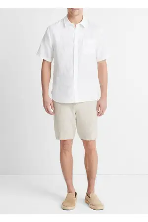VINCE Linen Short-Sleeve Shirt