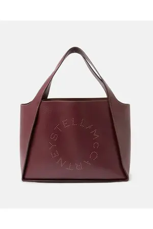 Stella McCartney Logo Studded Grainy Alter Mat Tote Bag Gold