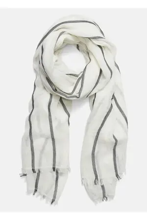 Vince Cotton Gauze Awning Stripe Scarf - Blue