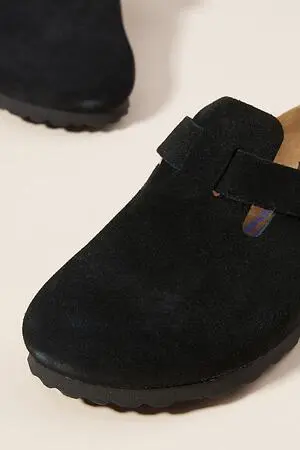 BIRKENSTOCK Boston Soft Footbed Clogs - Suede Black