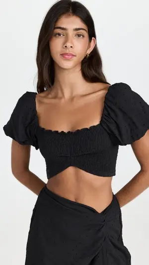 Peixoto Louisa Crop Top - Black