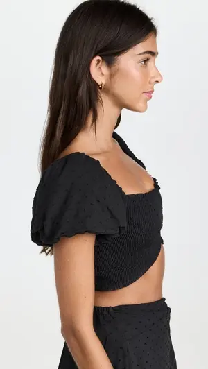 Peixoto Louisa Crop Top - Black