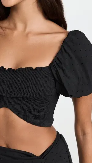 Peixoto Louisa Crop Top - Black
