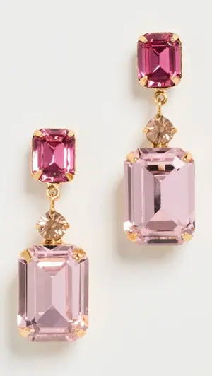 JENNIFER BEHR Justine Crystal Drop Earrings - Rose