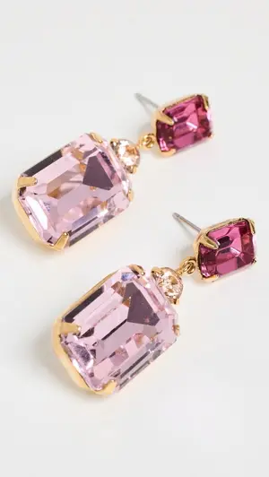 JENNIFER BEHR Justine Crystal Drop Earrings - Rose