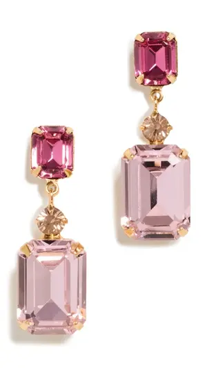 JENNIFER BEHR Justine Crystal Drop Earrings - Rose