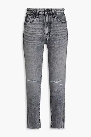 SLVRLAKE Hero Distressed Straight-leg Jeans - Gray