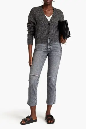 SLVRLAKE Hero Distressed Straight-leg Jeans - Gray