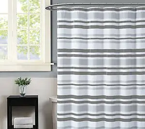 TRULY SOFT Curtis Stripe 72' Square Shower Curt Ain - One-color