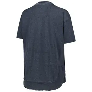 PRESSBOX Heathered Navy Michigan Wolverines Arch Poncho T-shirt