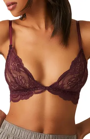 Free People Last Dance Bralette Precious Wine