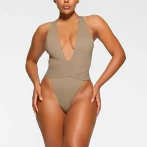 SKIMS Signature Swim Plunge Monokini Desert