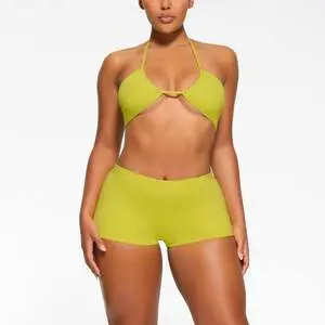 SKIMS Signature Swim Halter Bikini Top Citrus