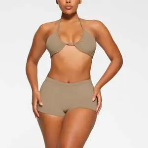 SKIMS Signature Swim Halter Bikini Top Desert